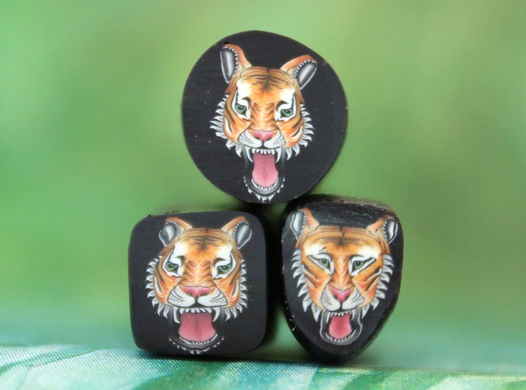 Set of 3 MINI Polymer Clay Tiger Canes (9E) - Etsy