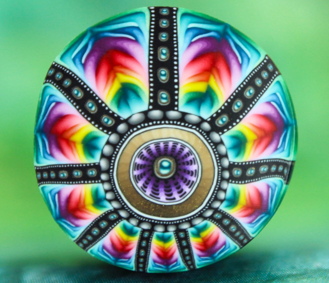 Small Polymer Clay Medallion Cane 18E happy Heart - Etsy