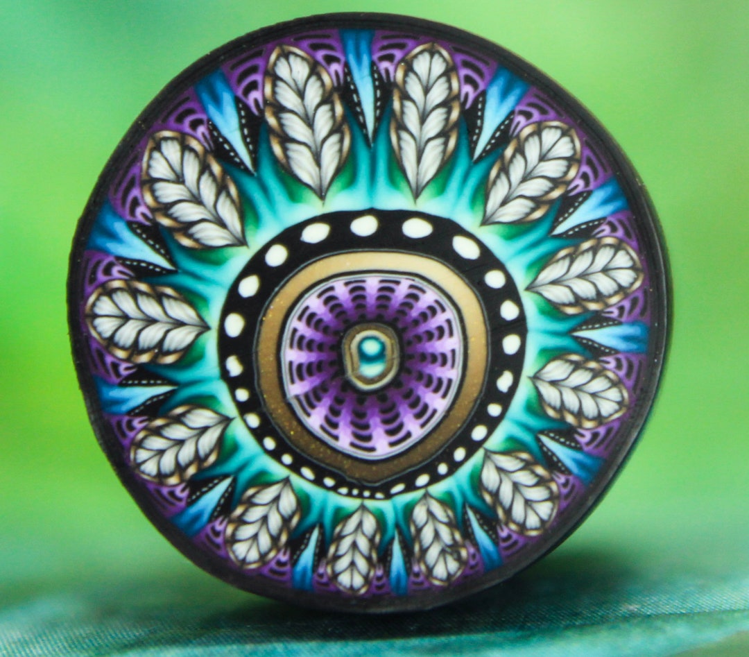 Small Polymer Clay Medallion Cane 14ee happy Heart - Etsy