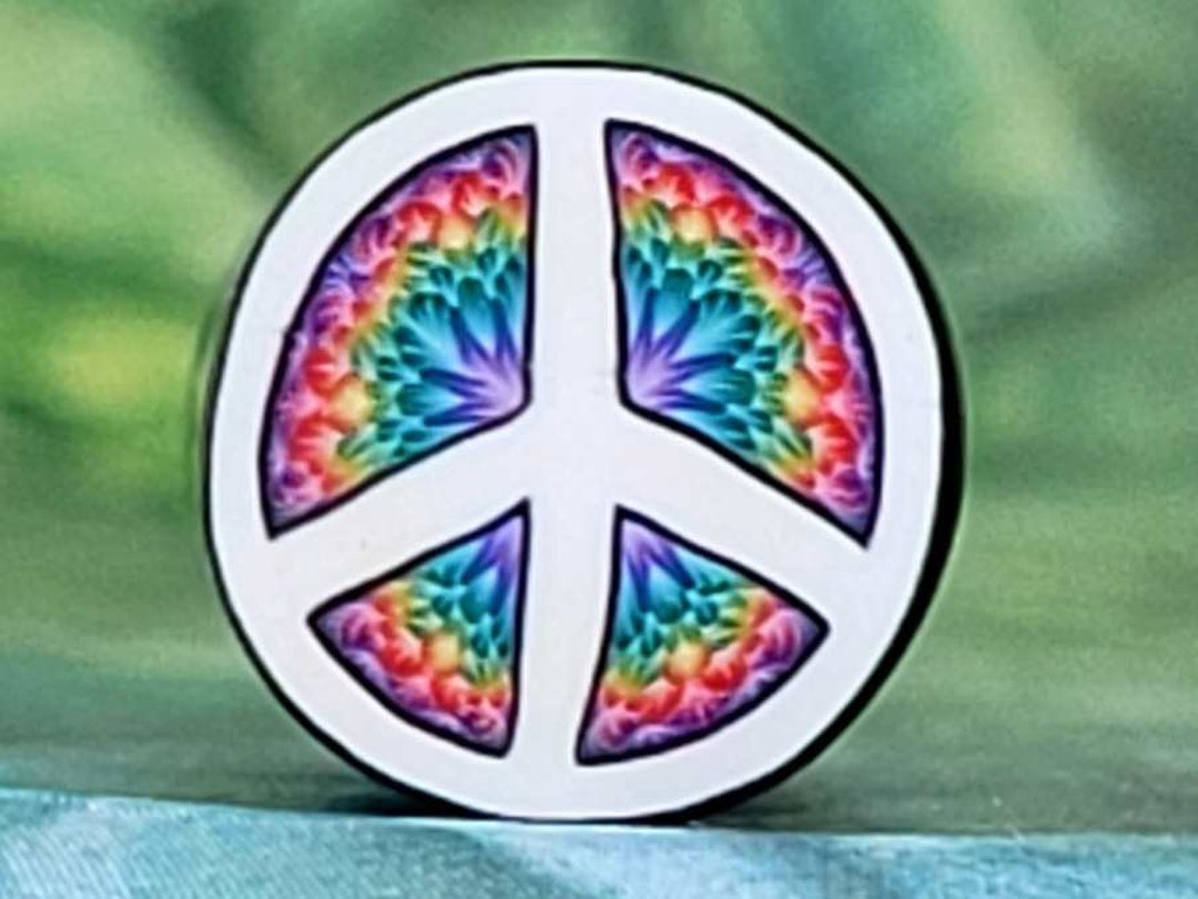 HALF PRICE SALE 2026 Small Polymer Clay Rainbow Peace Sign Cane, "peace ...