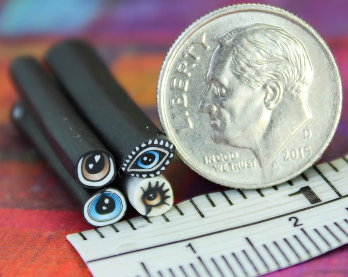 30% OFF SALE Very Tiny Set of 4 Itty-bitty 1-inch Polymer Clay Eye ...