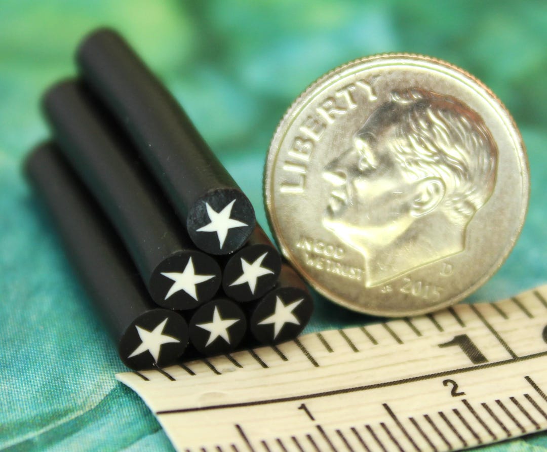 Very Tiny Set of 6 ITTY-BITTY 1-inch Polymer Clay Star Canes (30ee) - Etsy