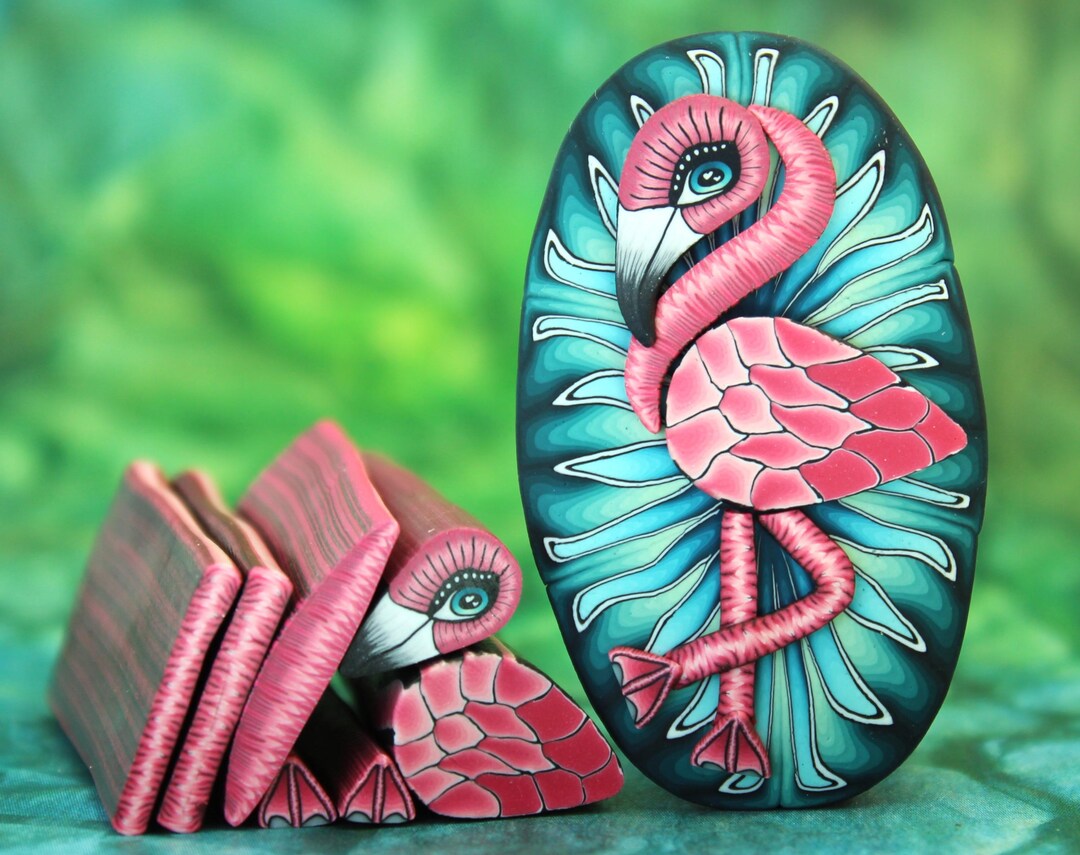 Polymer Clay Flamingo Cane Kit, Set of 7 Canes (32bb) Example Project ...