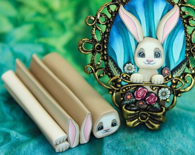 Bunny Rabbit Polymer Clay Cane Kit, Set of 5 Canes (6ee) Example ...