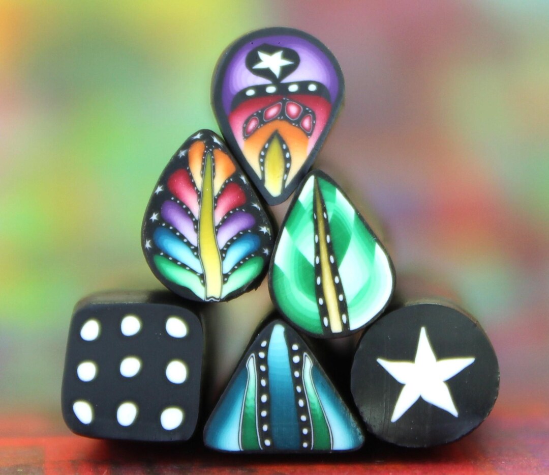 Set of 6 Mini Polymer Clay Canes, "wish Upon a Star" Cane Series (22E) - Etsy