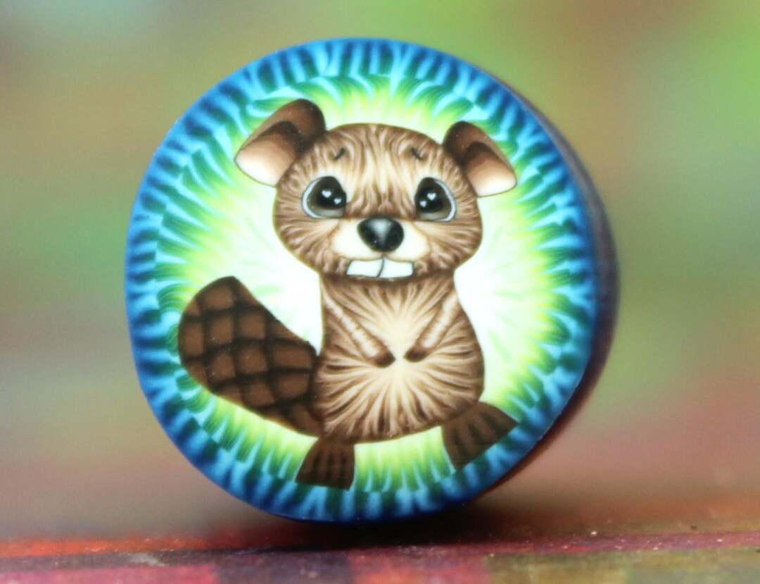 Small Polymer Clay Beaver Cane (19D) - Etsy