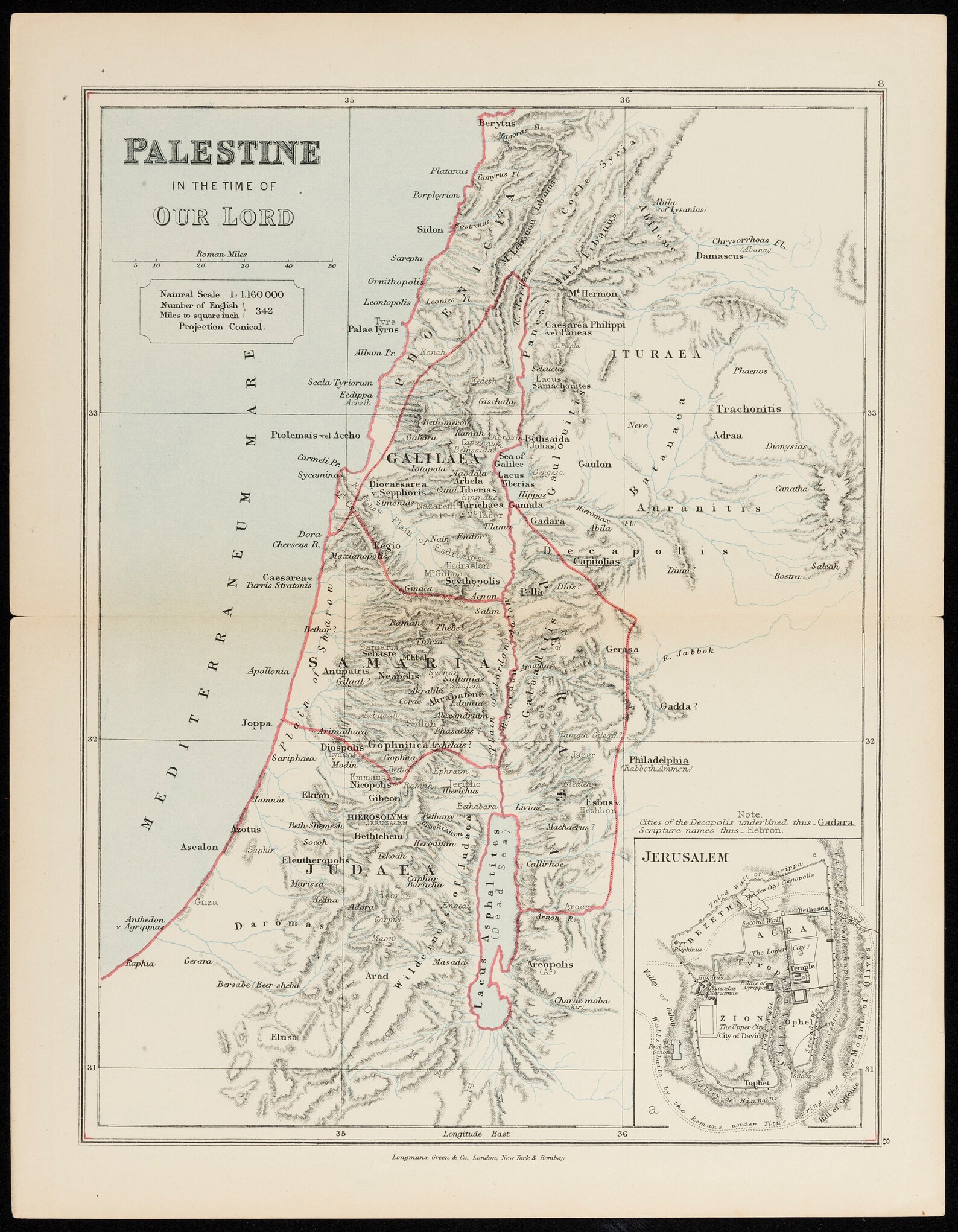 Palestine Land of Strife Map, Digital Download, Holy Land Map ...