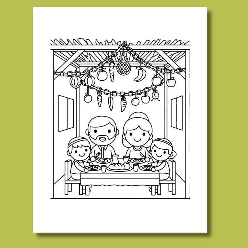 Sukkot Kids Coloring Pages - 10-page Jewish Holiday Activity - Etsy
