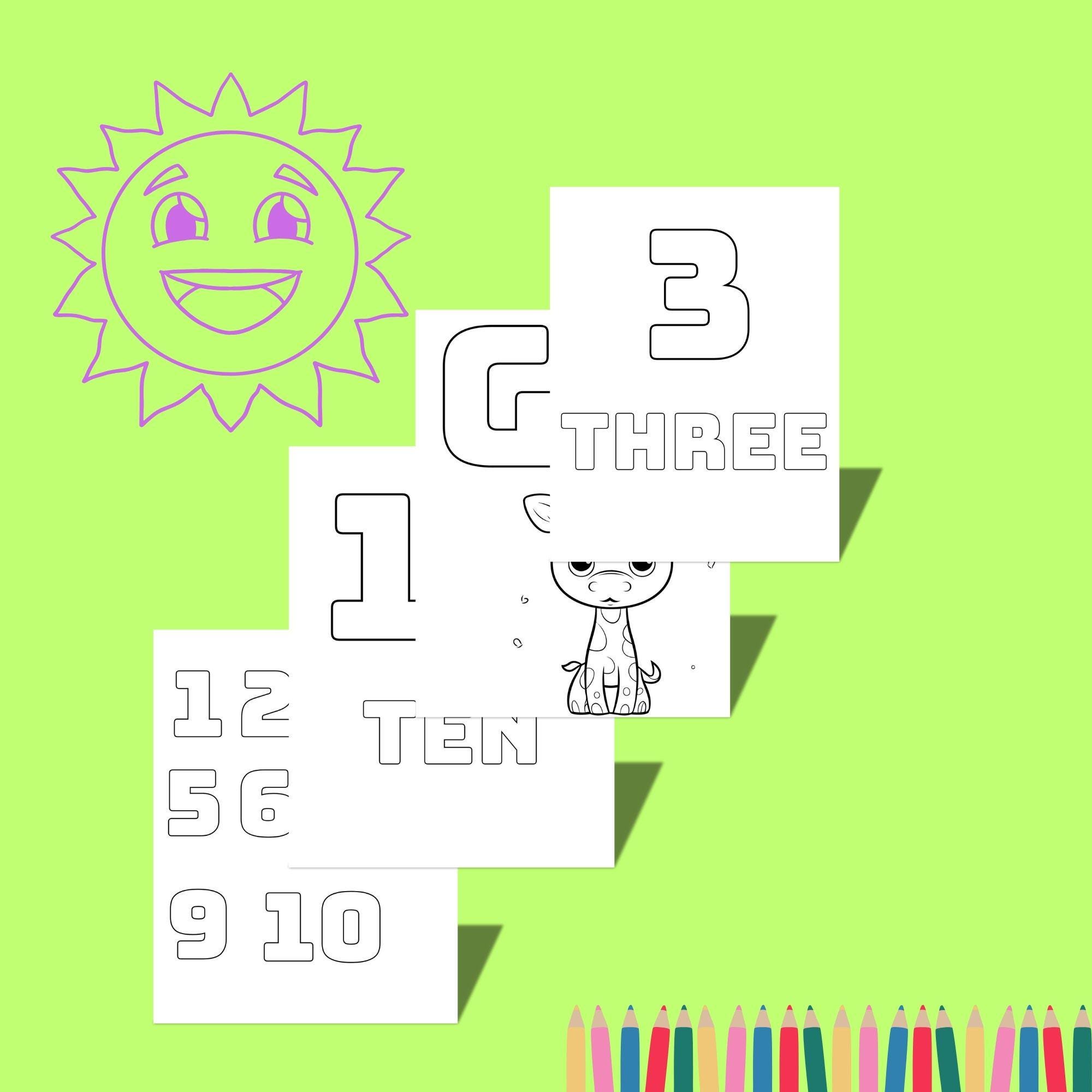 Fun Animal ABC & 123 Coloring Pages, Homeschool Learning Aid, Printable ...