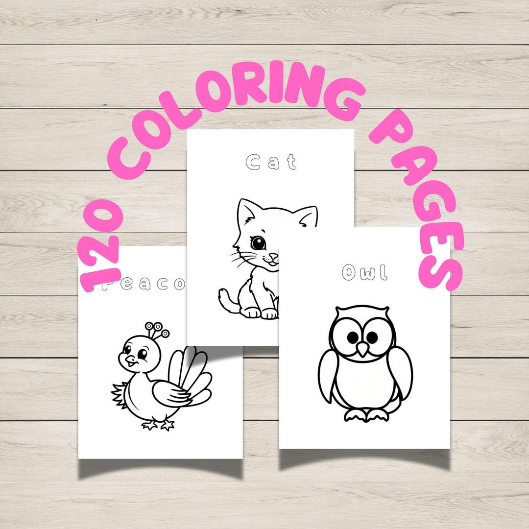 120 Printable Cute Baby Animals Coloring Pages for Kids,activity Sheets ...