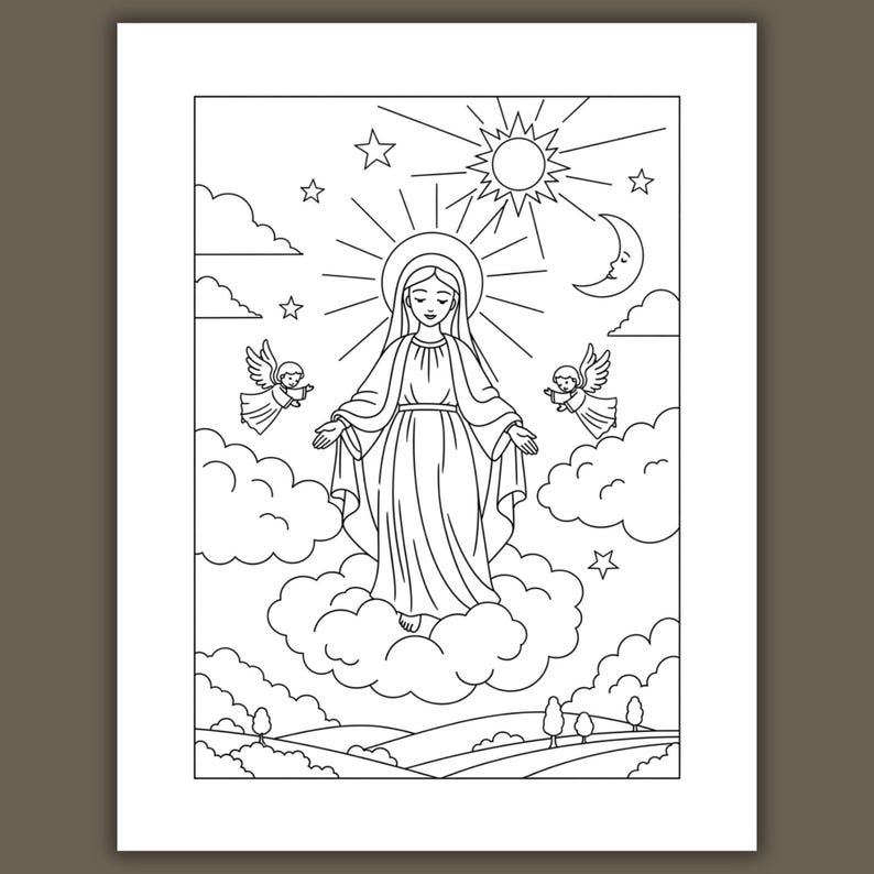 Assumption of Mary Coloring Book: Catholic Feast Day Printable (PDF ...
