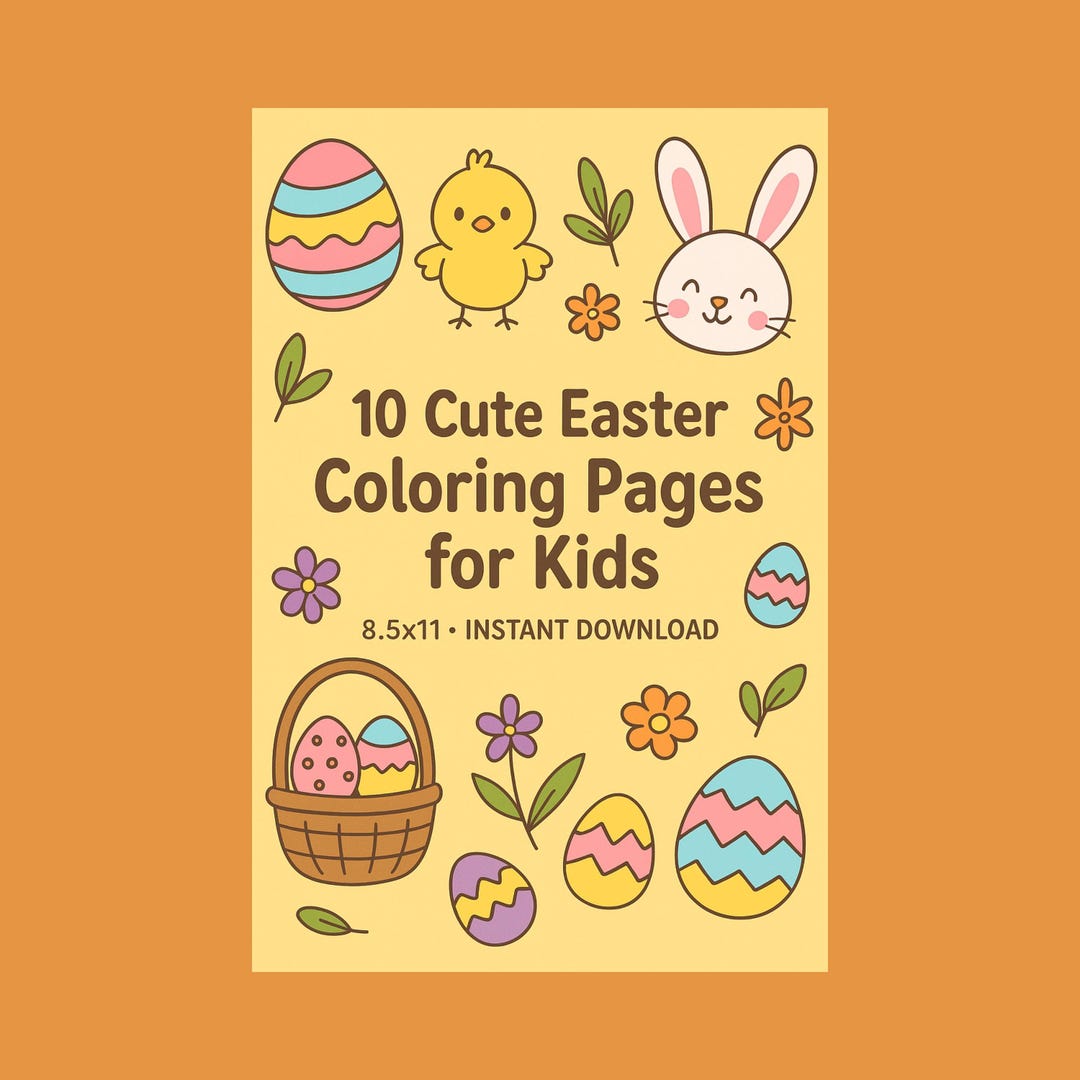Easter Coloring Pages for Kids: Bunny & Egg Spring Activities (digital ...