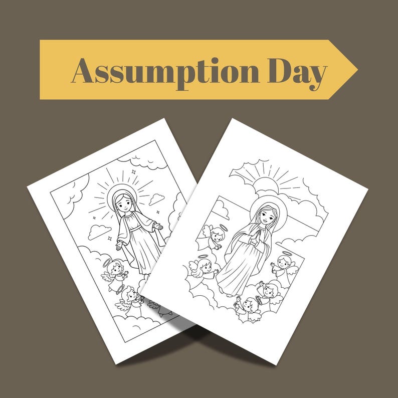 Assumption of Mary Coloring Pages | Catholic Feast Day Printable ...