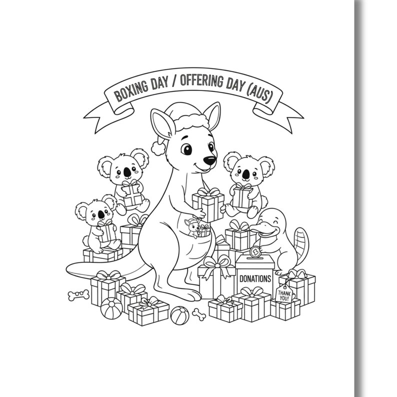Boxing Day Coloring Pages 22 PDF - Etsy