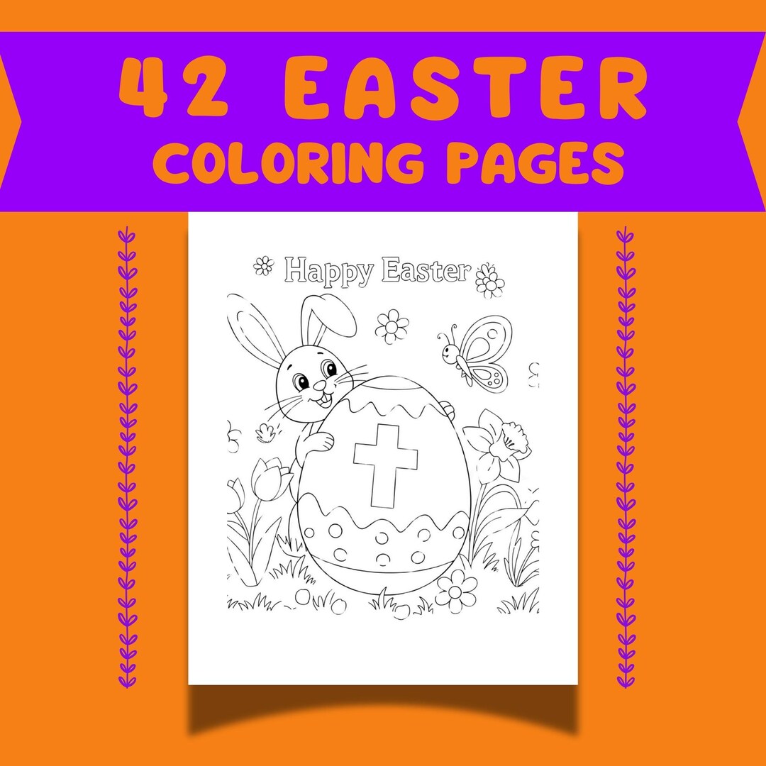 42 Easter Coloring Pages for Kids, Simple Printable Coloring Sheets ...