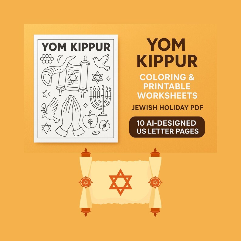 Yom Kippur Coloring Pages: Jewish Holiday Art, Reflection & Learning ...