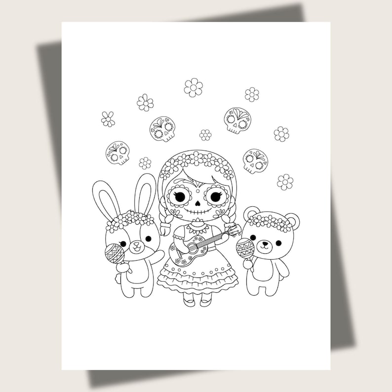 Day of the Dead Sugar Skull Coloring Pages | 10 Printable Kids Sheets ...