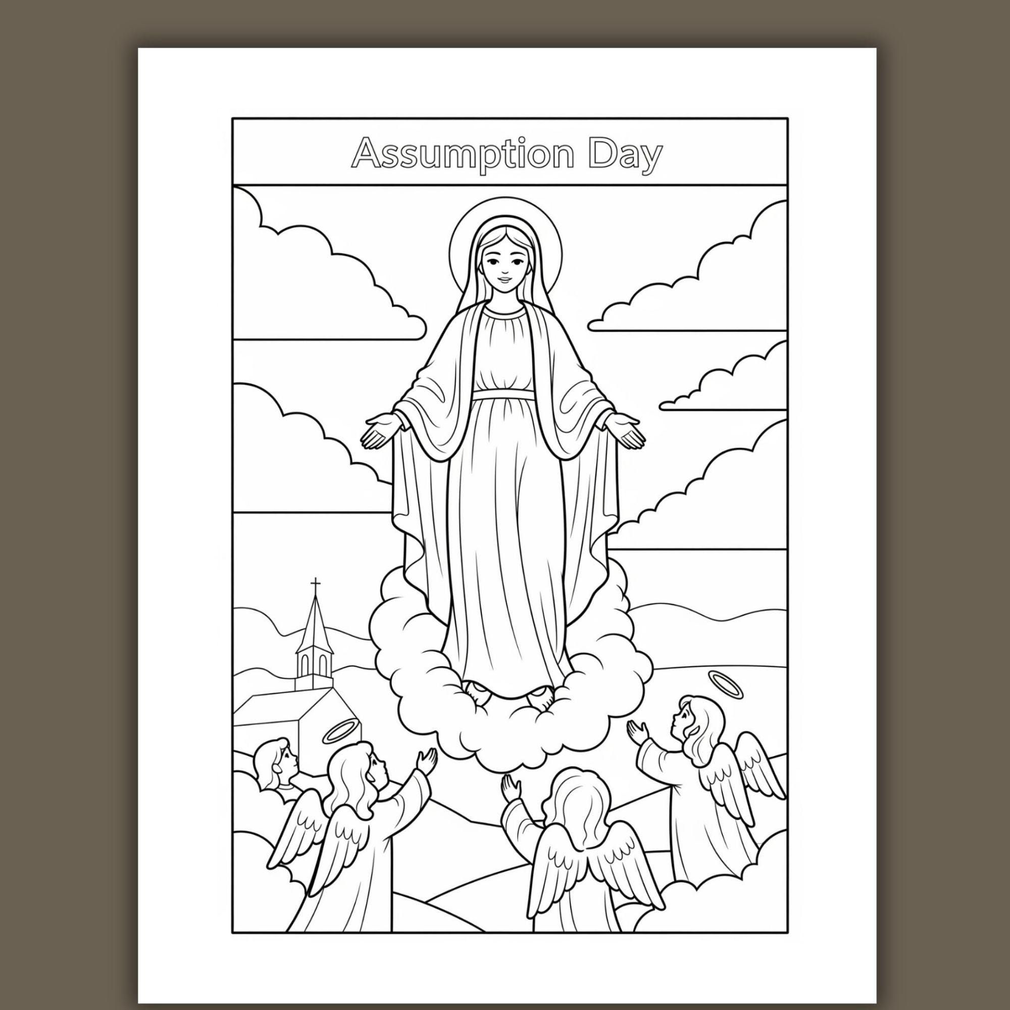 Assumption of Mary Coloring Pages | Catholic Feast Day Printable ...