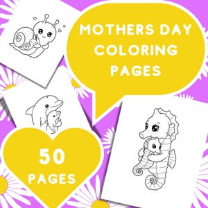 50 Mother's Day Coloring Pages for Kids (digital Download) - Etsy