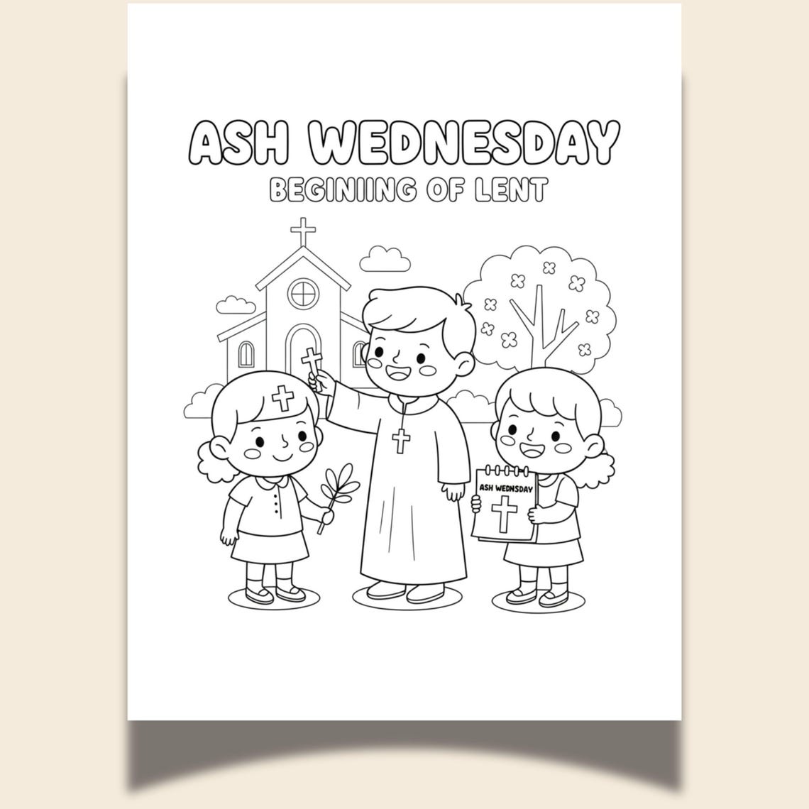 Ash Wednesday Coloring Pages – Beginning of Lent Printable Christian ...