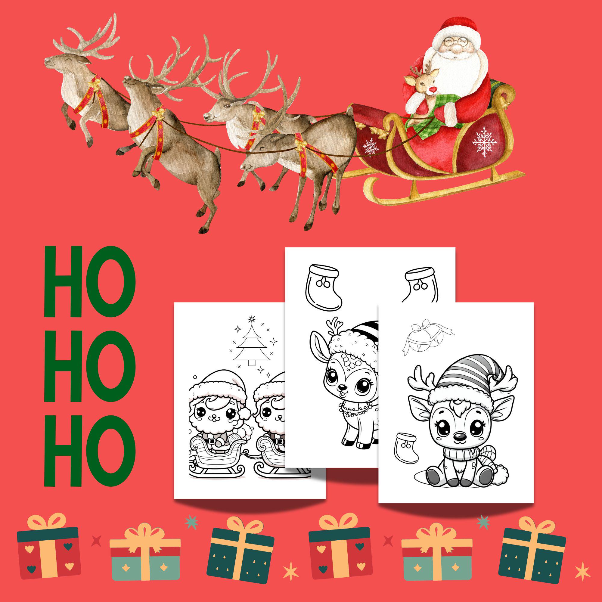 Cute Christmas Coloring Pages for 3-7 Ages Kids to Digital and Instant ...