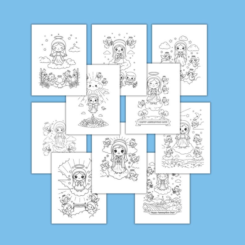 Assumption of Mary Coloring Pages | Catholic Feast Day Printable ...