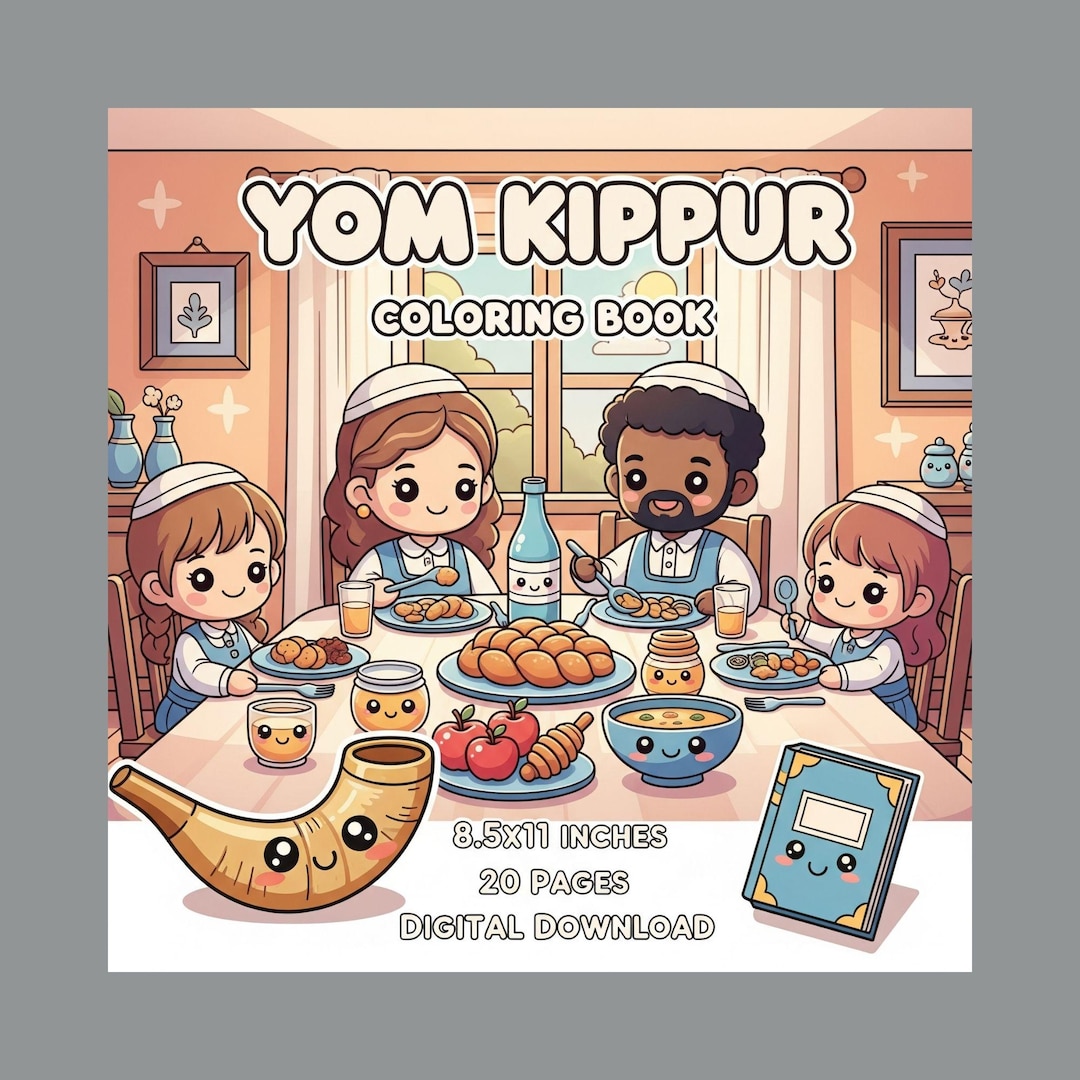 Yom Kippur Coloring Book | Jewish Holiday Kids Activity | 20 Pages ...