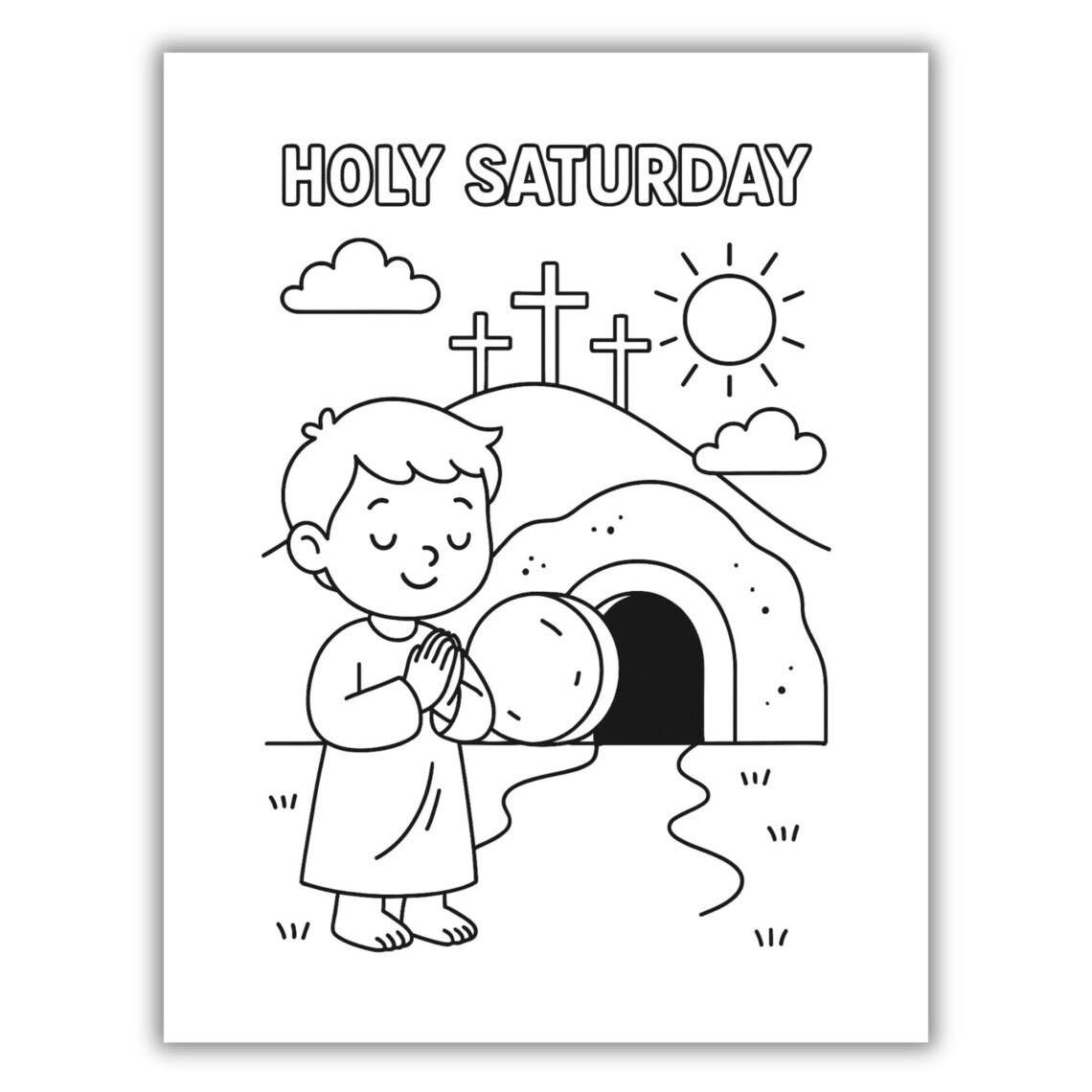 Holy Saturday Coloring Pages for Kids - Etsy