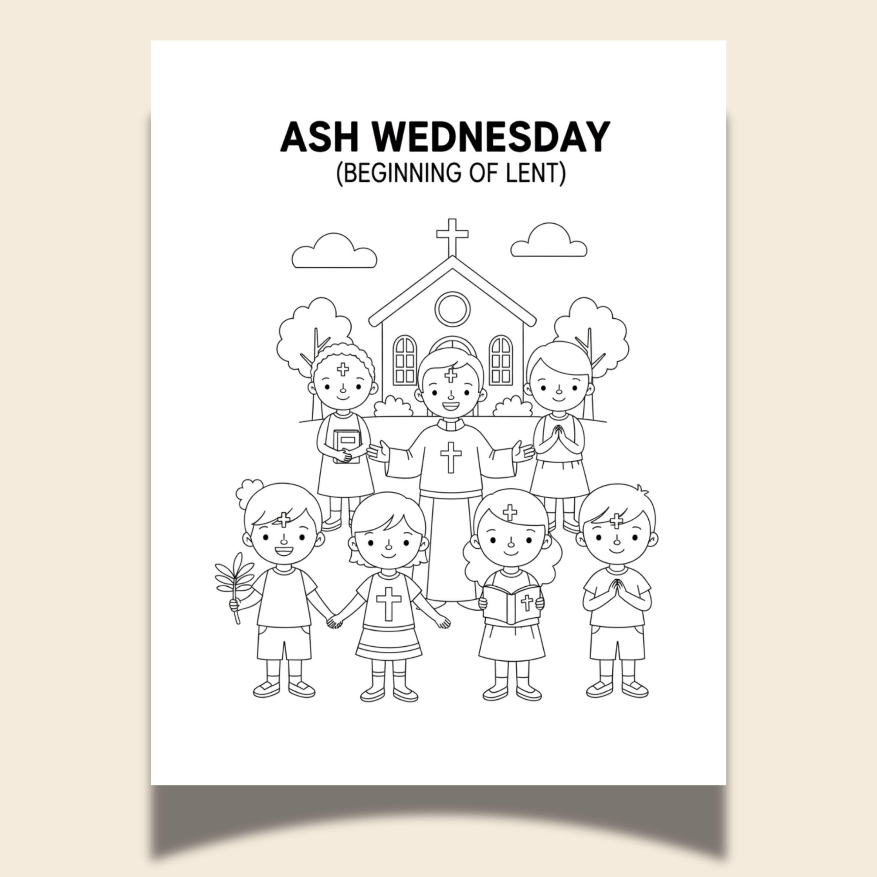 Ash Wednesday Coloring Pages – Beginning of Lent Printable Christian ...