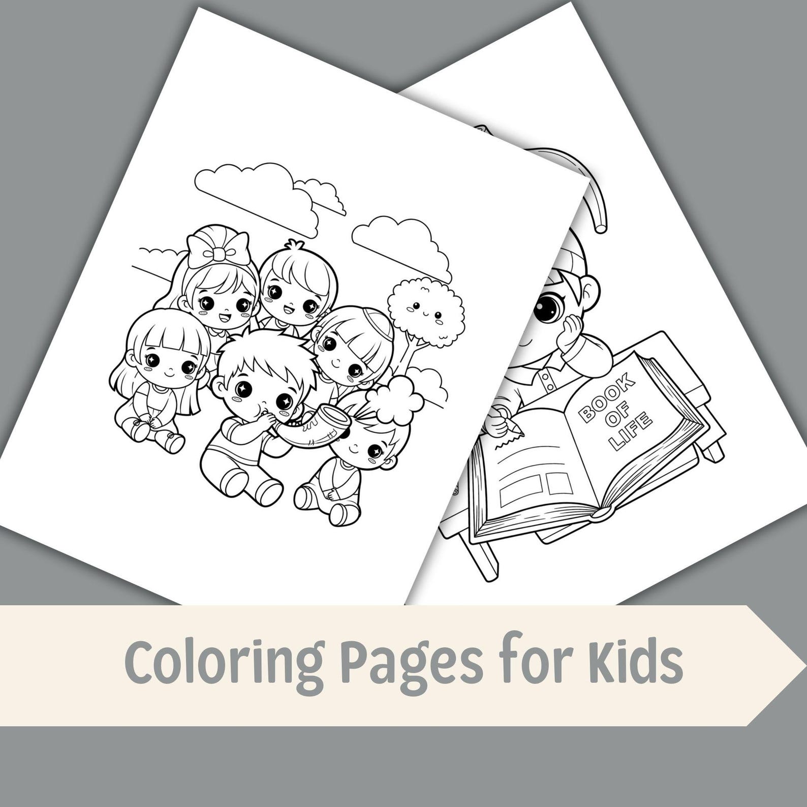 Yom Kippur Coloring Book | Jewish Holiday Kids Activity | 20 Pages ...