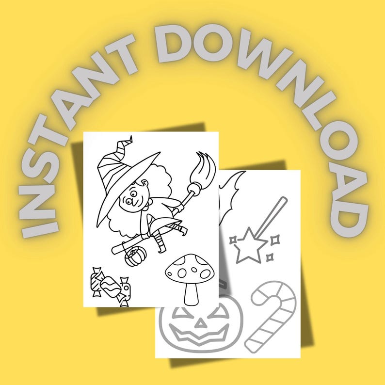 Halloween Coloring Pages Bundle for Kids, Cute Coloring Pages ...