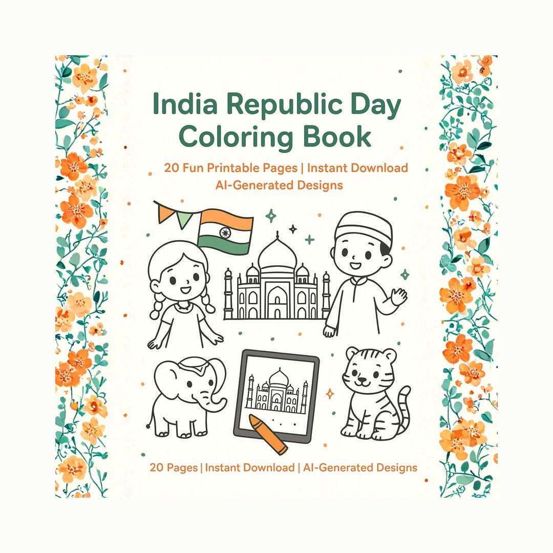 India Republic Day Coloring Book | 20 Printable Pages (PDF) - Etsy