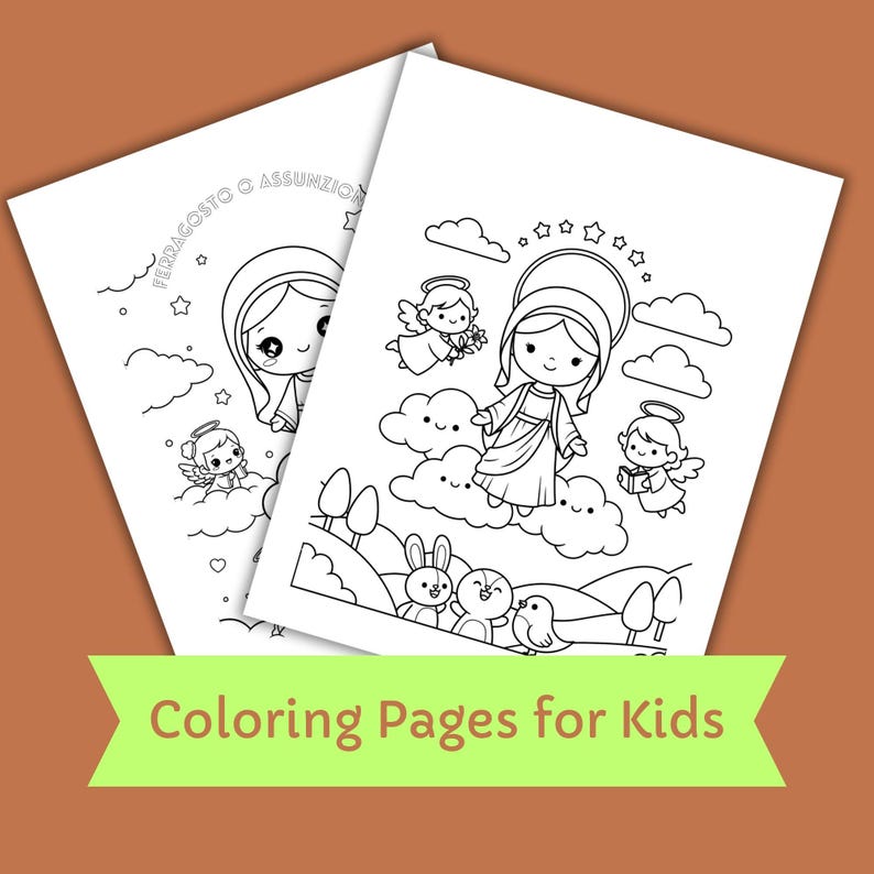 Assumption of Mary Coloring Pages: Catholic Printable Activity Book ...