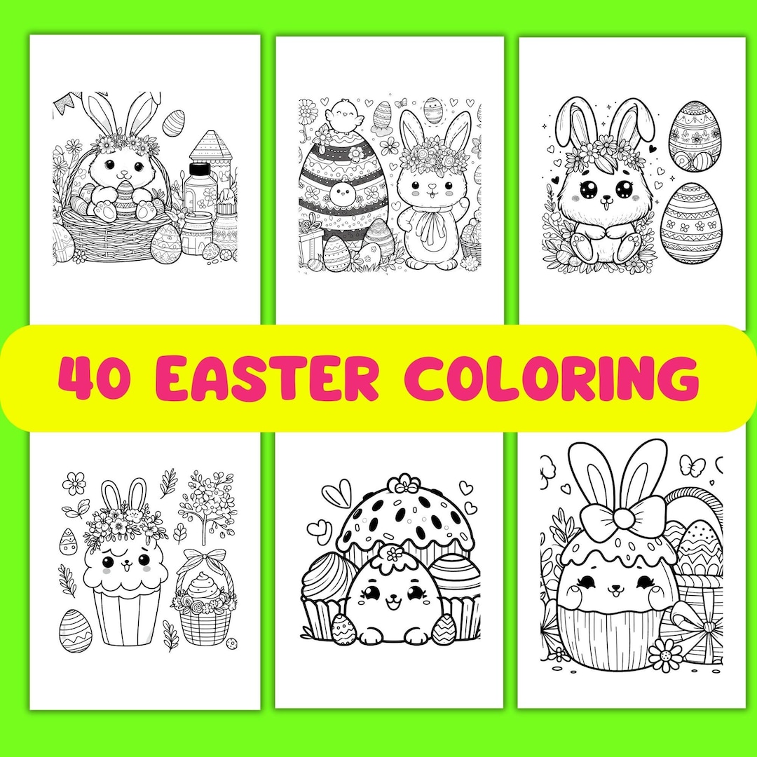 40 Easter Coloring Pages for Kids, Simple Printable Coloring Sheets ...