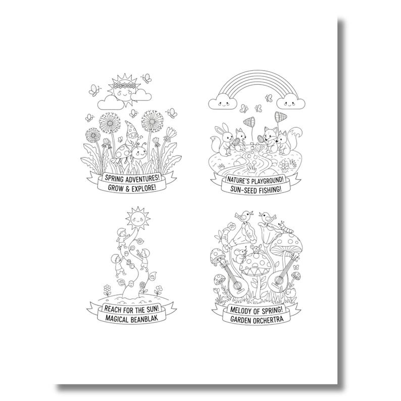 Spring Equinox Coloring Pages for Kids - Etsy