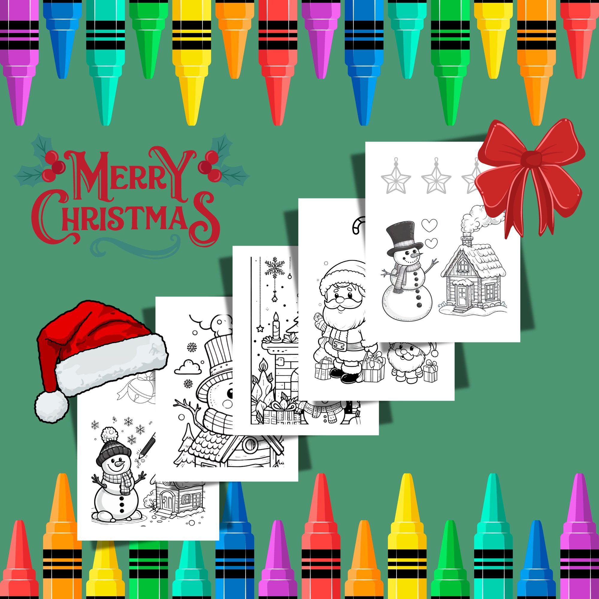 Cute Christmas Coloring Pages for 3-7 Ages Kids to Digital and Instant ...
