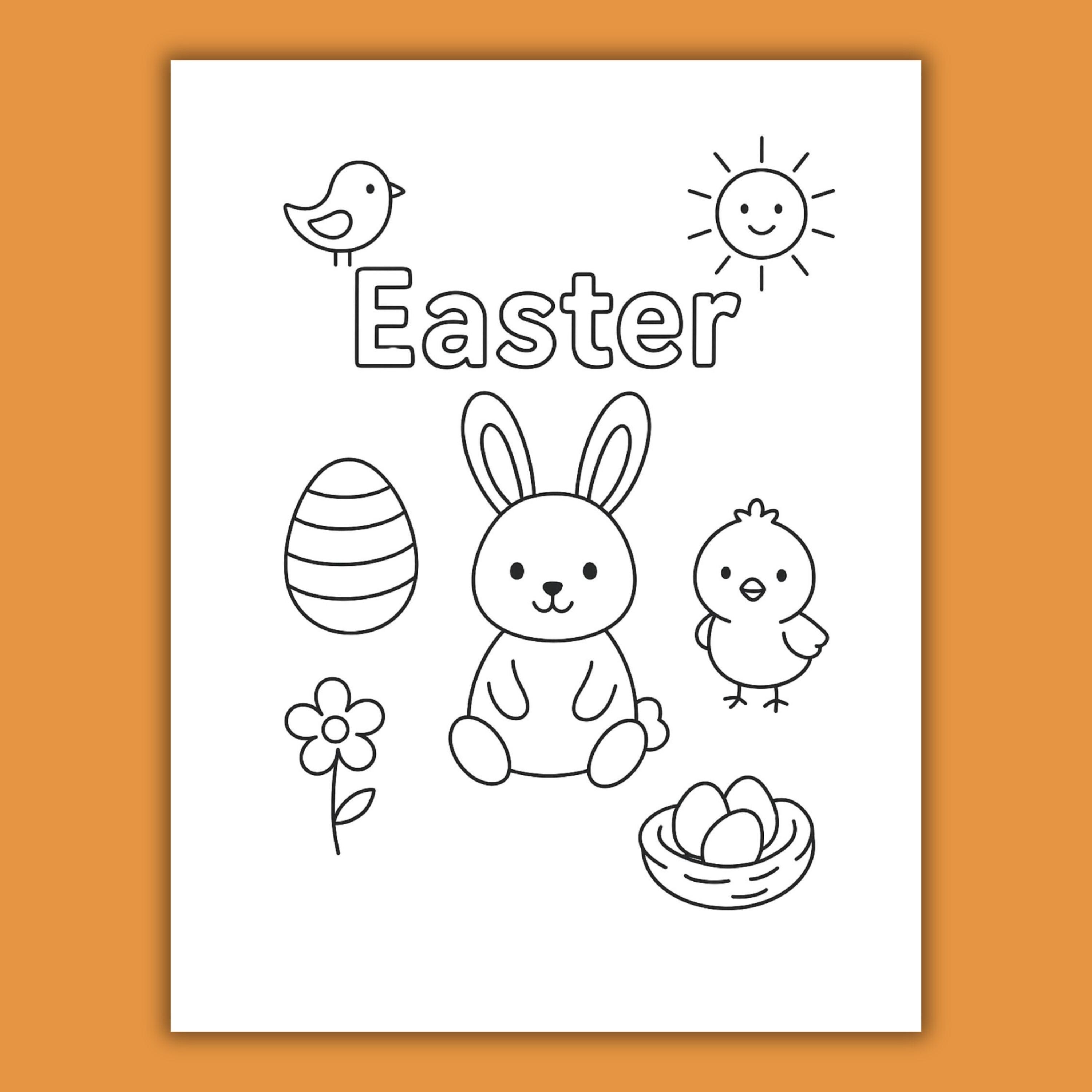 Easter Coloring Pages for Kids: Bunny & Egg Spring Activities (digital ...
