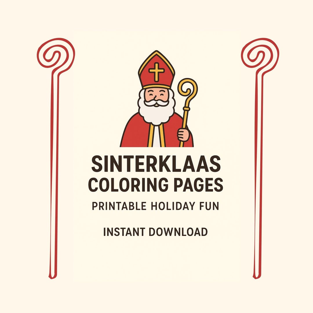 Sinterklaas Coloring Book | St. Nicholas Day Kids Activity (instant ...