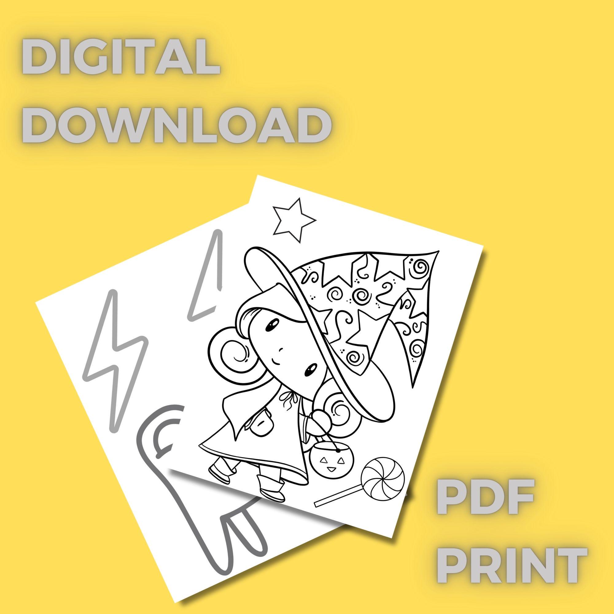 Halloween Coloring Pages Bundle for Kids, Cute Coloring Pages ...