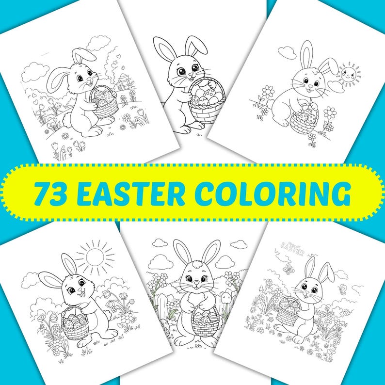 73 Easter Coloring Pages for Kids, Simple Printable Coloring Sheets ...
