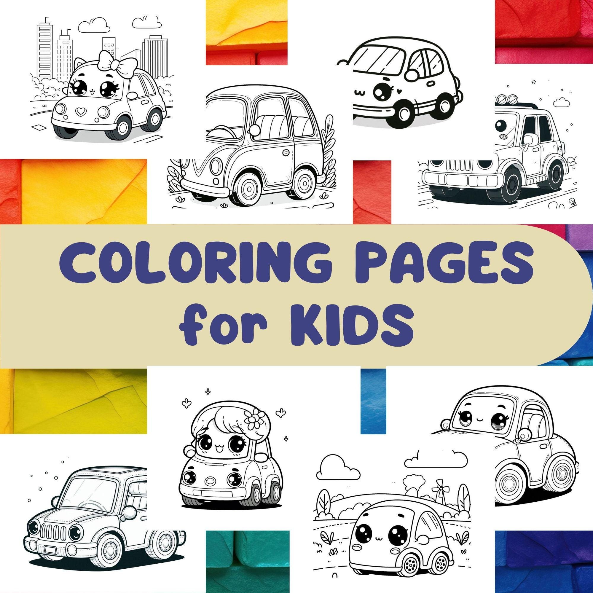 52 Cute Car Coloring Pages for Kids, Toddlers Preschoolers Kindergarten ...