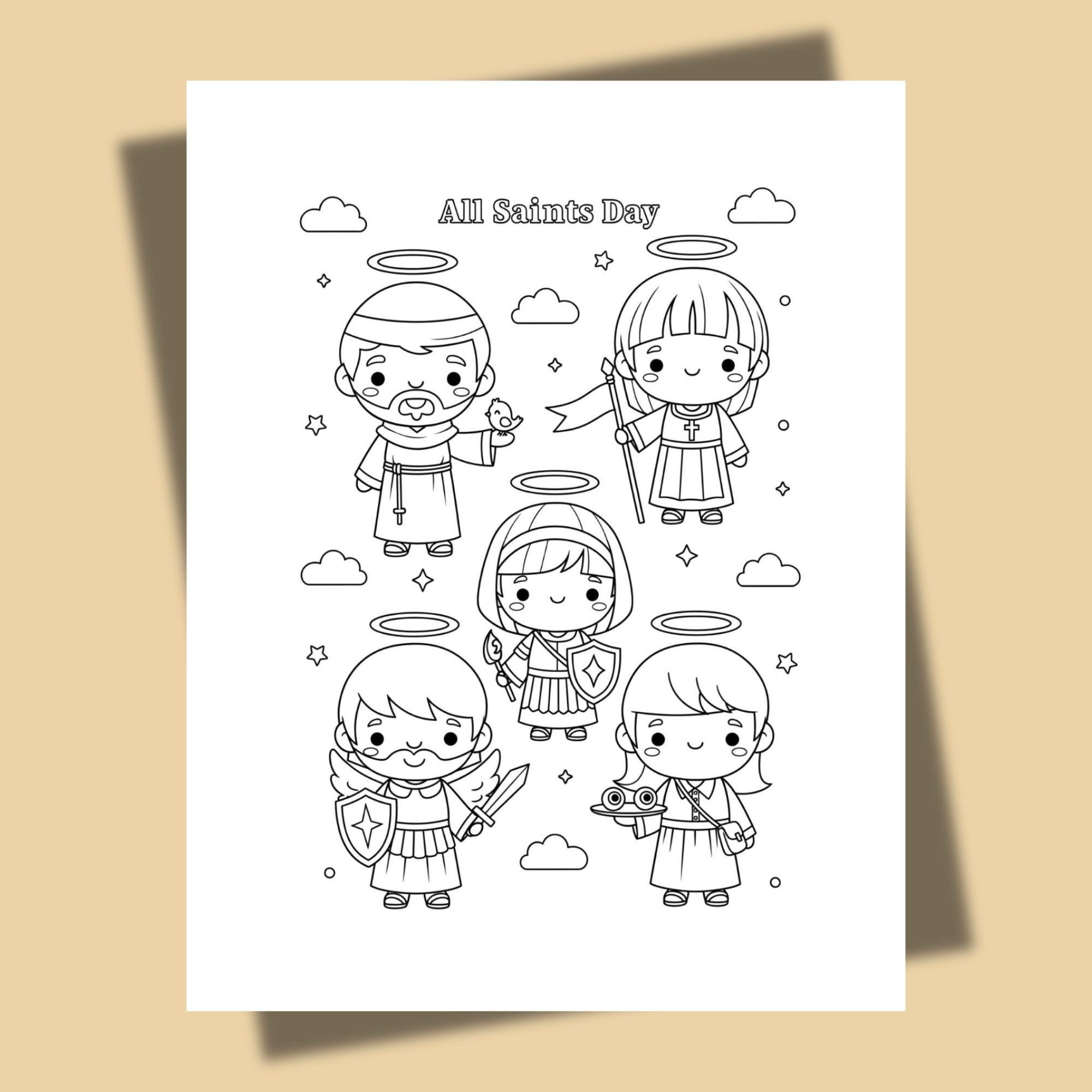 All Saints' Day Coloring Pages: Catholic Activity Book for Kids (PDF ...