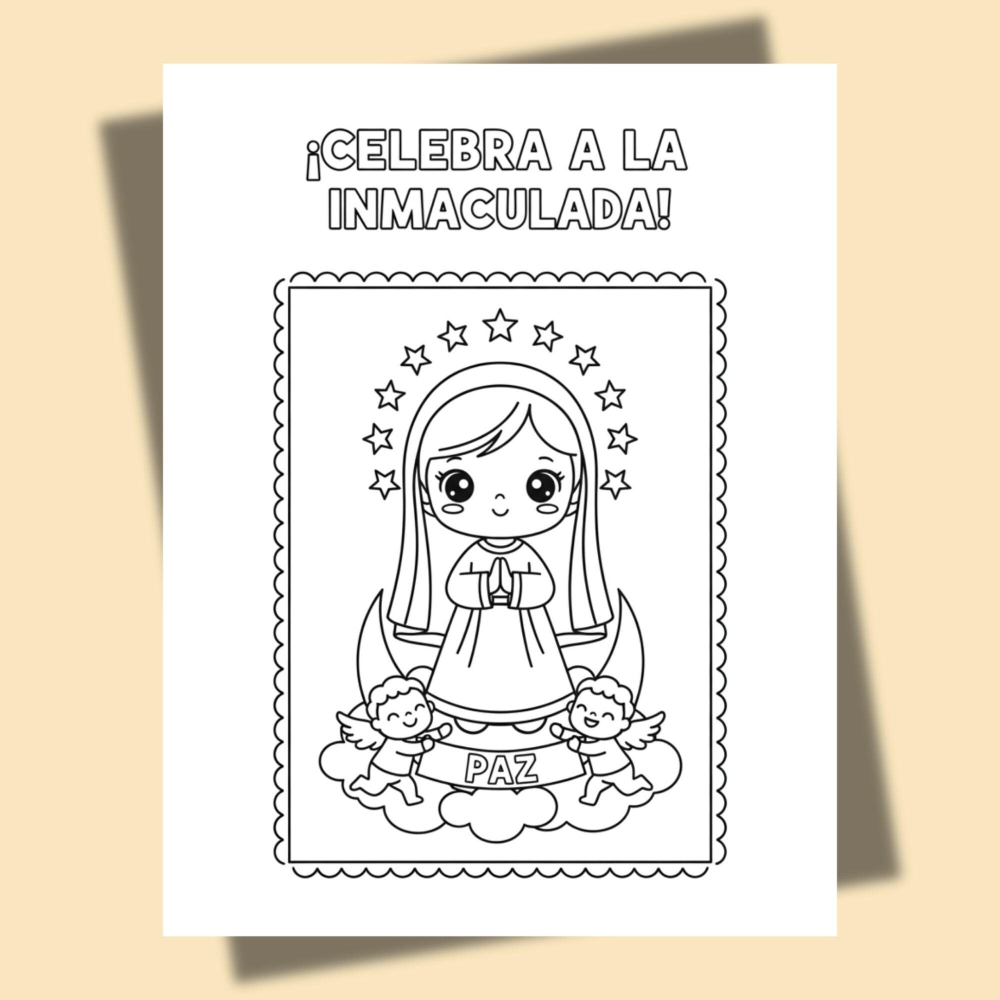 Kawaii Virgin Mary Coloring Book: Catholic Angels, Kids Faith (digital ...