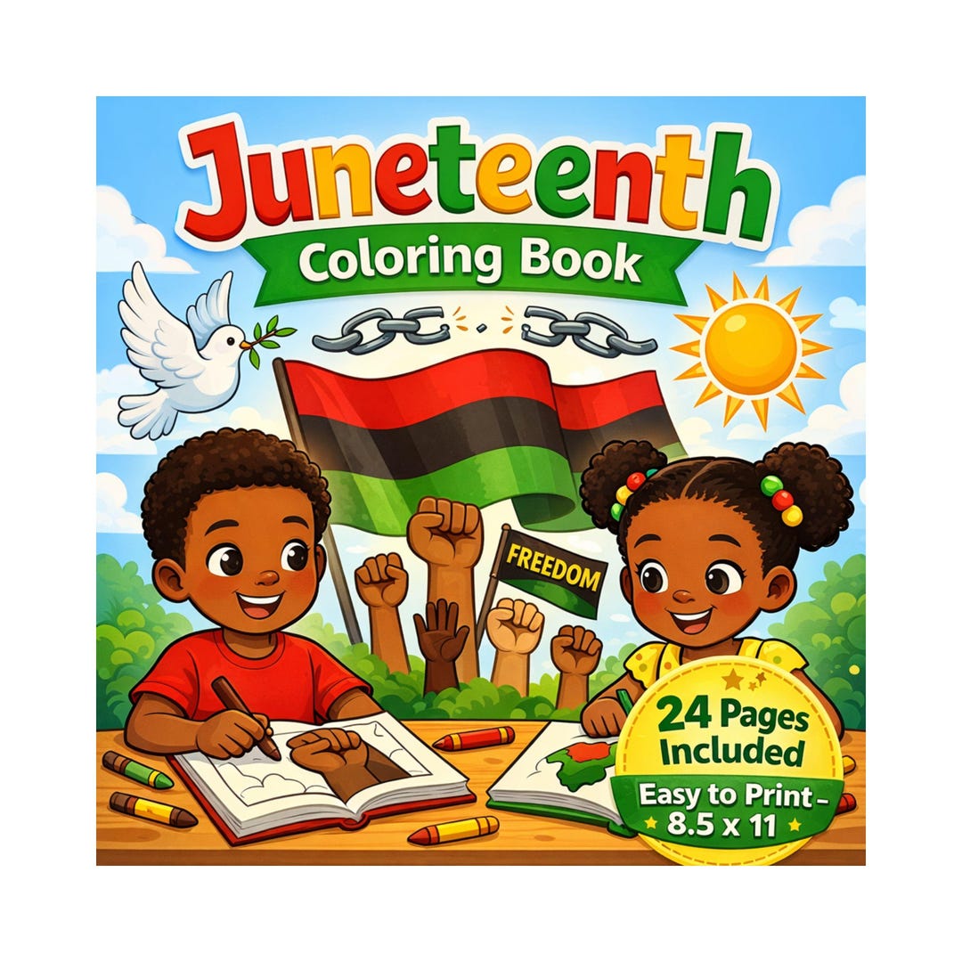 Juneteenth Coloring Book | 24 Pages PDF - Etsy