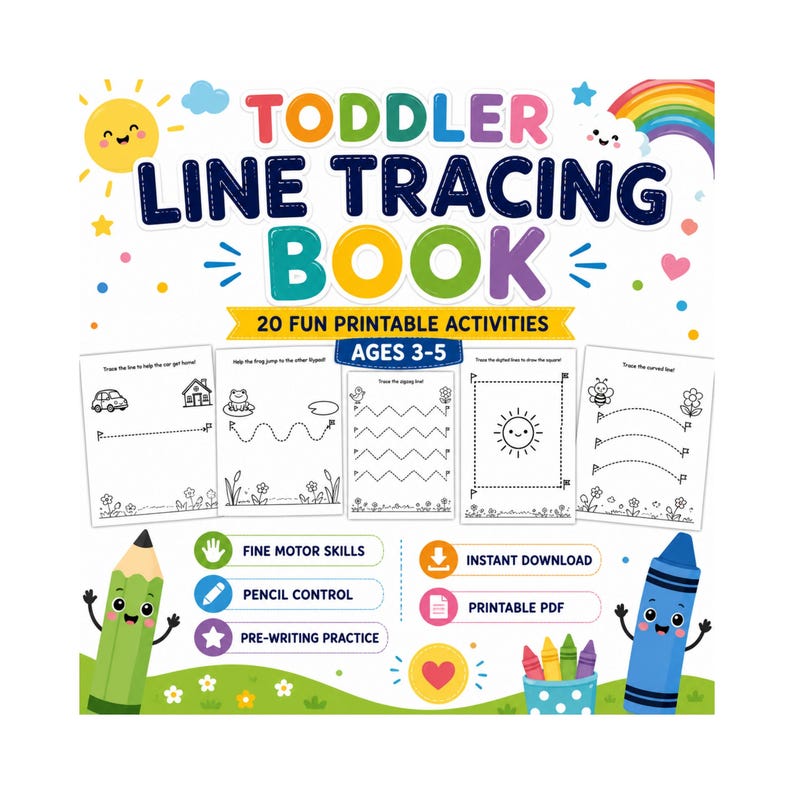 Toddler Line Tracing Printable Book - Etsy UK