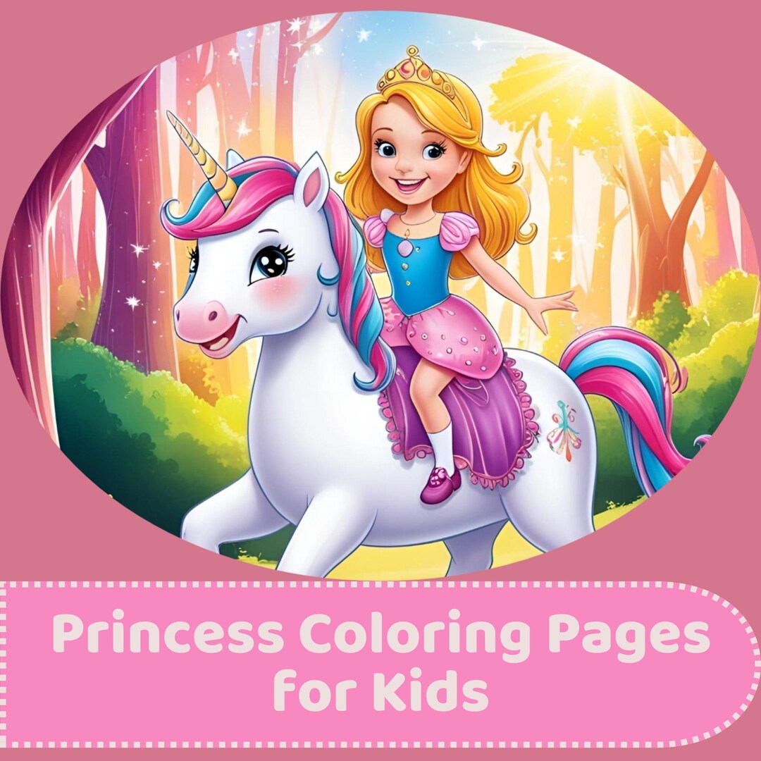 Princess Coloring Pages for Kids, Cute Princess Coloring Book ...