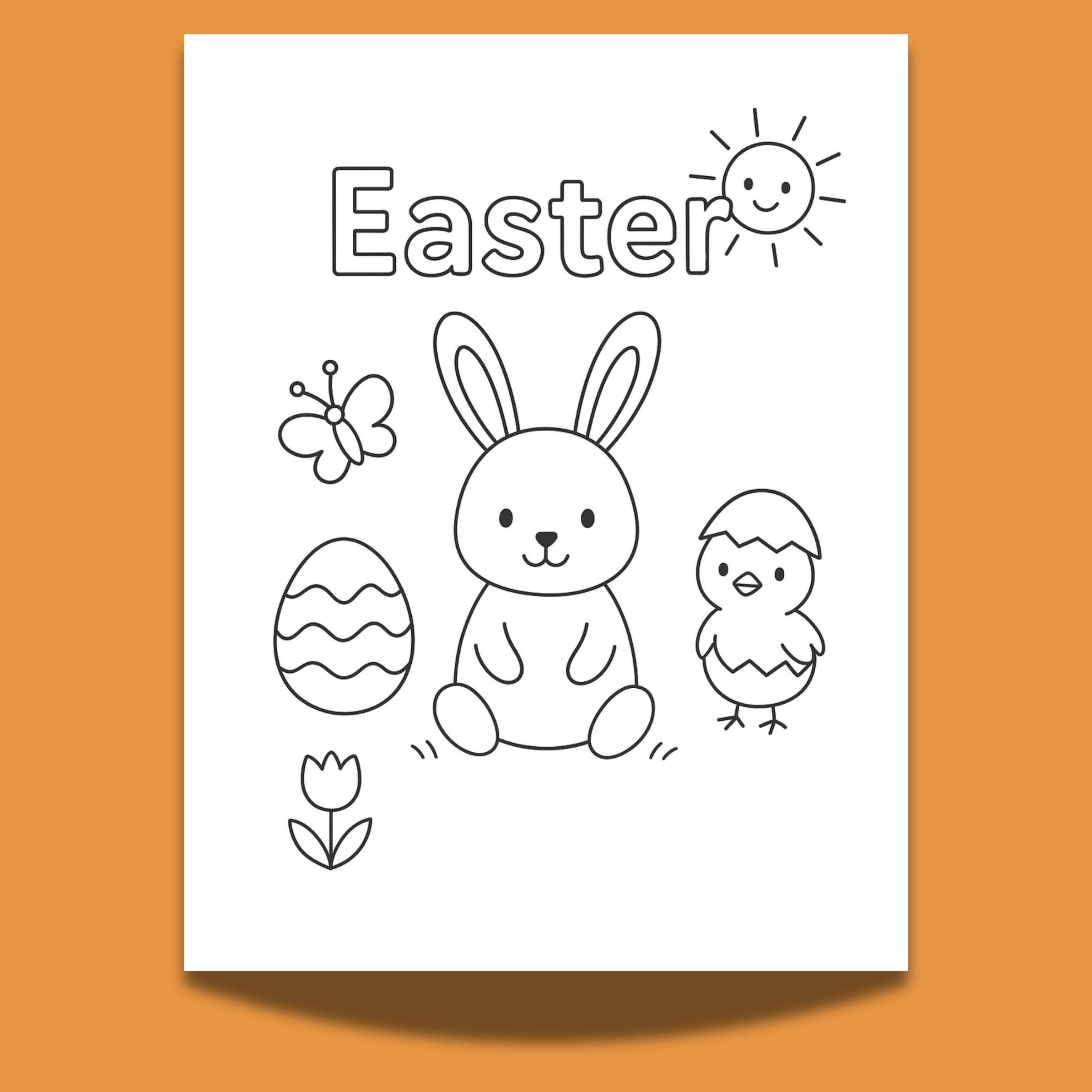Easter Coloring Pages for Kids: Bunny & Egg Spring Activities (digital ...
