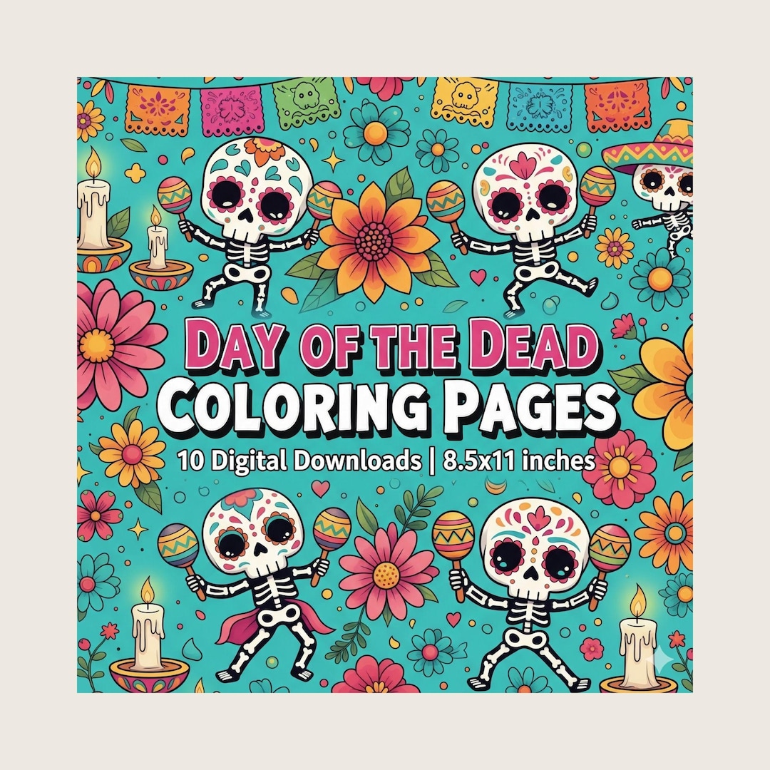 Day of the Dead Sugar Skull Coloring Pages | 10 Printable Kids Sheets ...