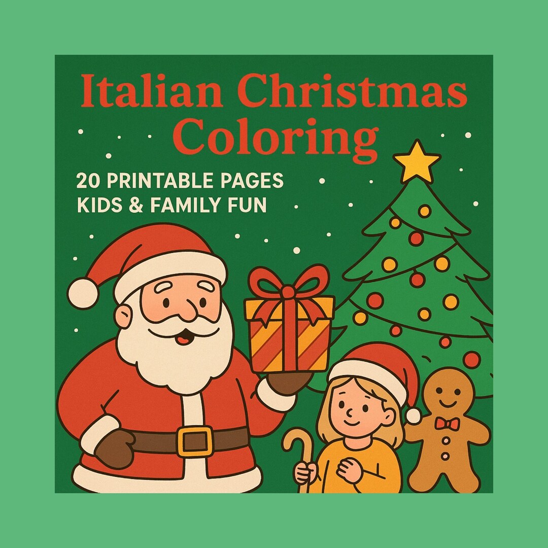Italian Christmas Coloring Pages: 20 Natale Activity Sheets (digital ...