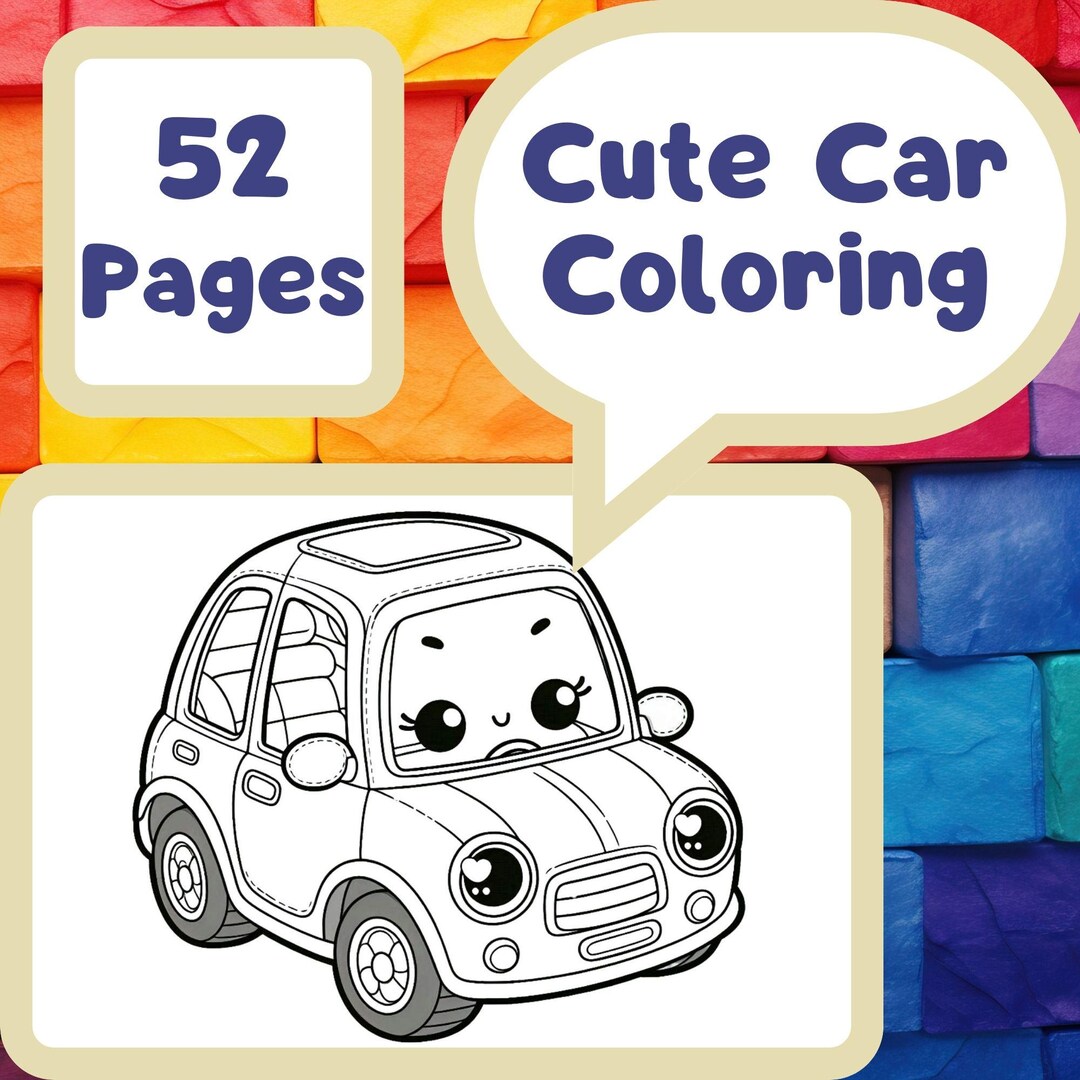 52 Cute Car Coloring Pages for Kids, Toddlers Preschoolers Kindergarten ...